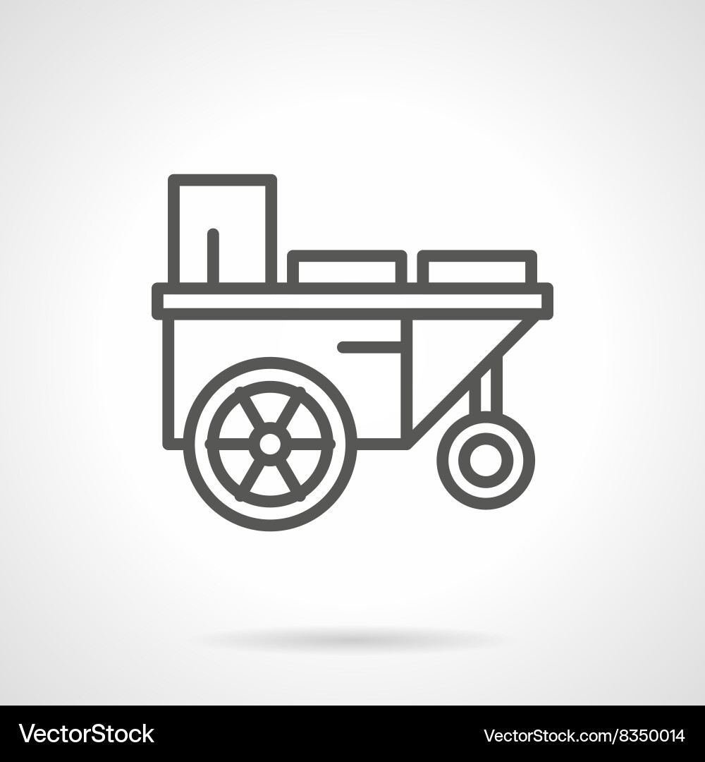 Trailer with water black line icon Royalty Free Vector Image