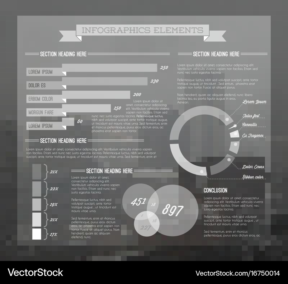 Transparent set of infographic elements Royalty Free Vector