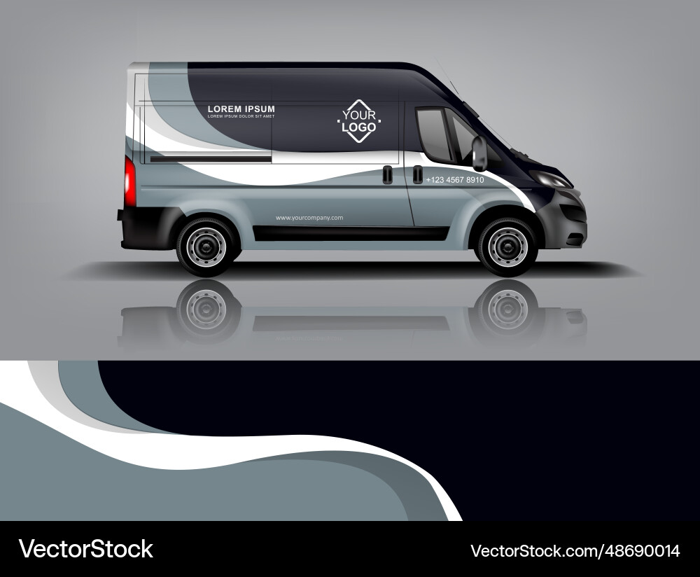Van wrap design sticker and decal Royalty Free Vector Image