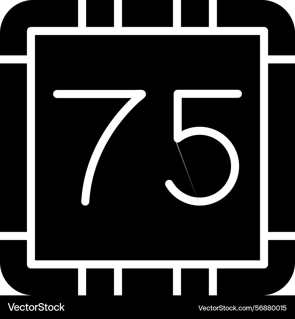 75 seventy-five icon Royalty Free Vector Image