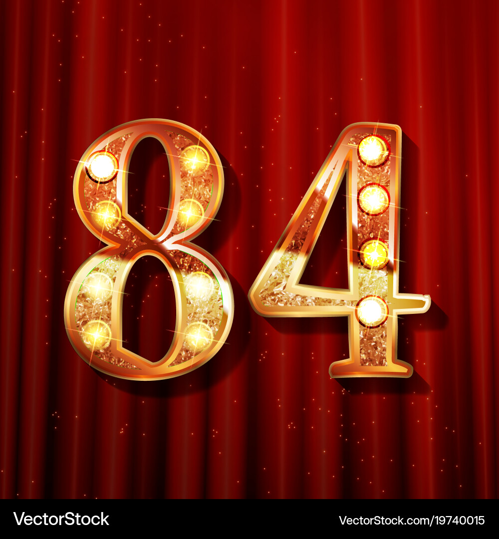 84 years anniversary celebration design Royalty Free Vector