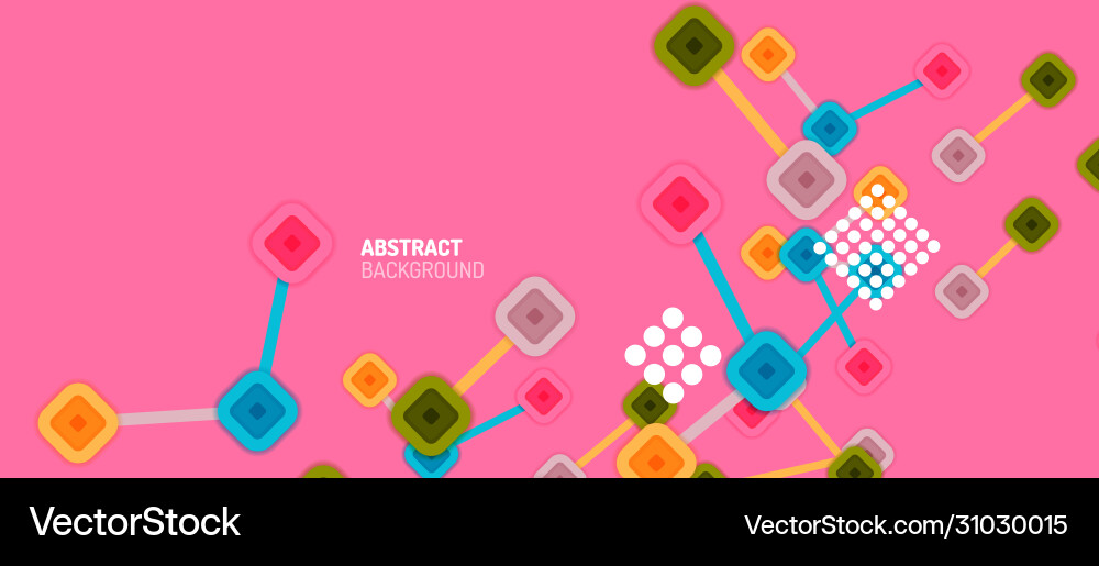Abstract square dot connections flat style Vector Image