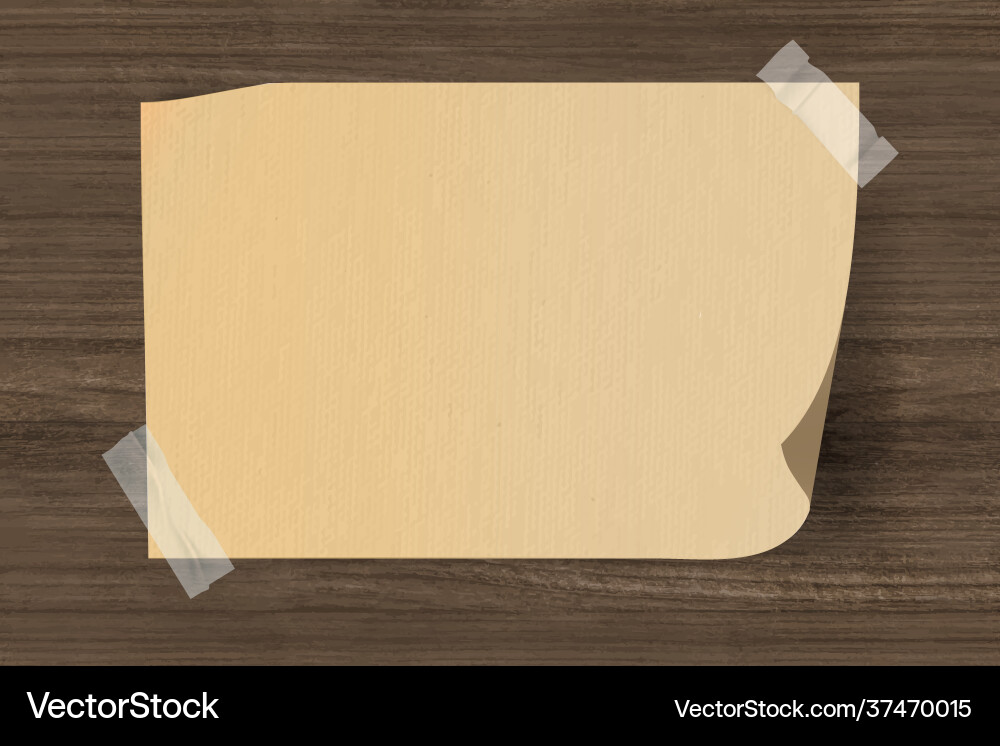 Blank paper taped Royalty Free Vector Image - VectorStock