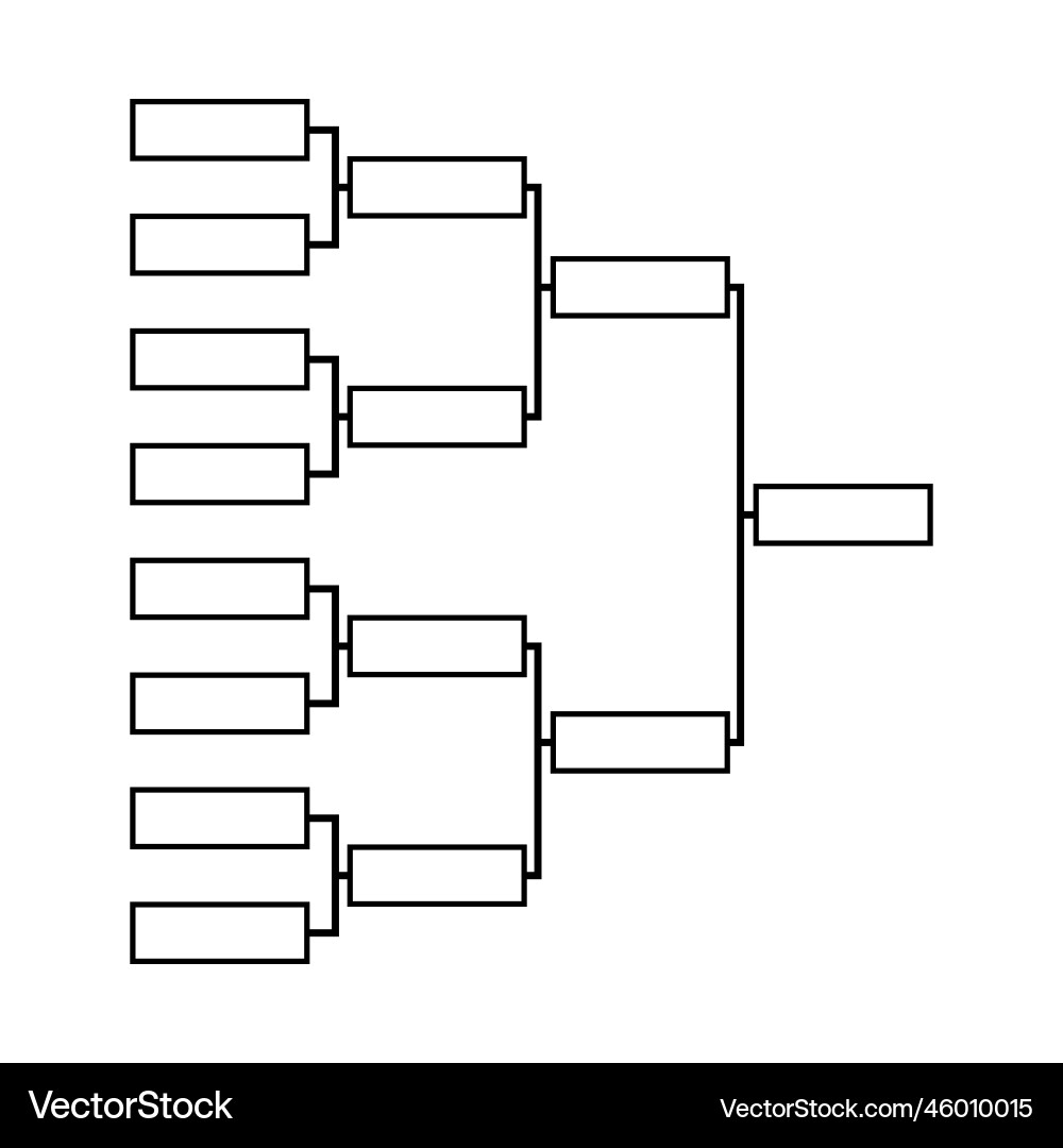Bracket sport tournament blank elimination event Vector Image