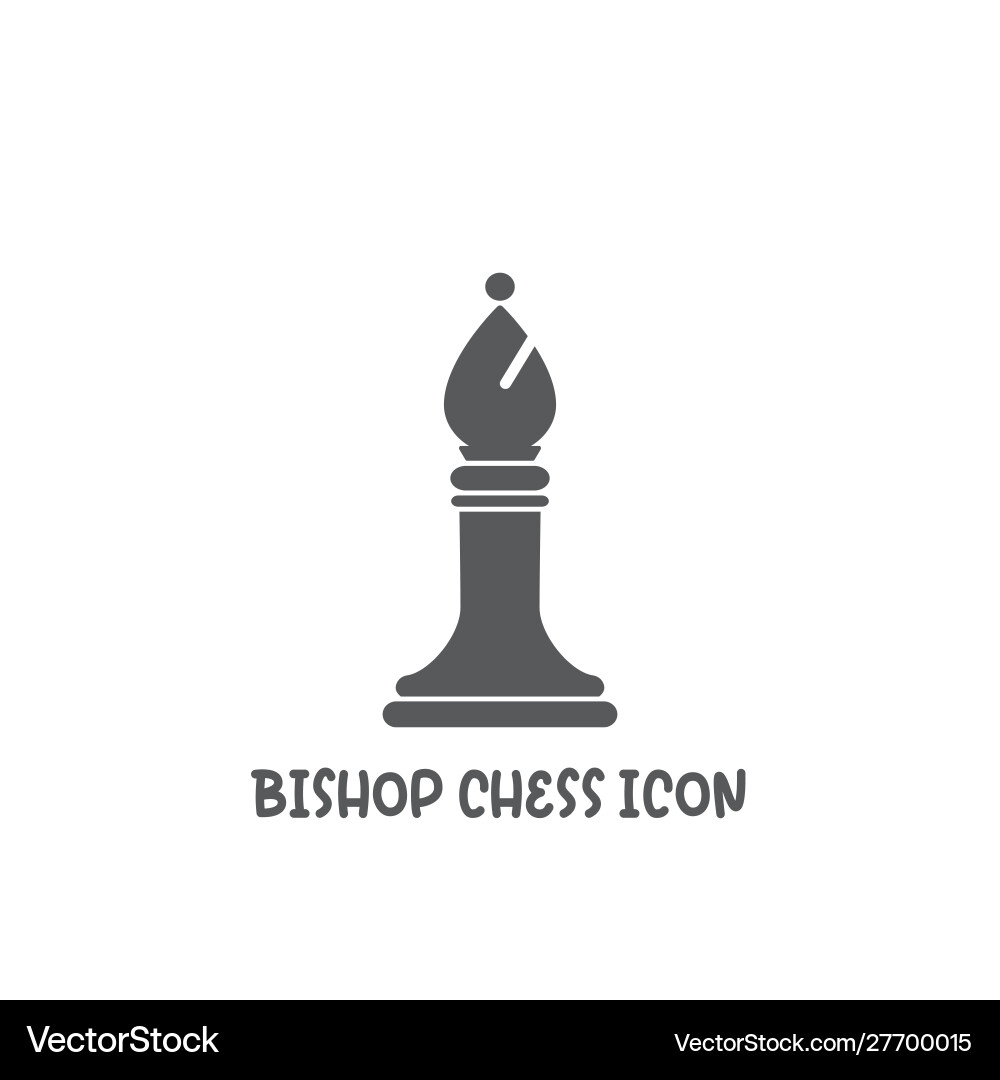 Chess bishop piece icon simple flat style Vector Image