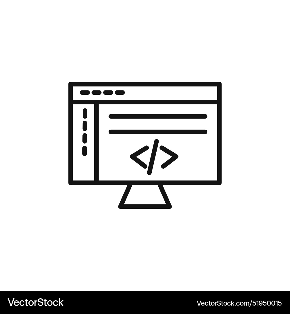 Coding program logo sign outline Royalty Free Vector Image Coding program logo sign outline Royalty Free Vector Image