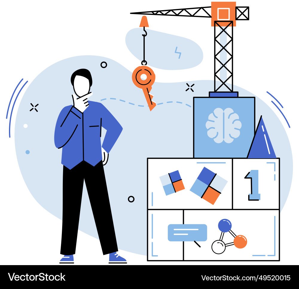 Creative thinking they emerge from depths Vector Image