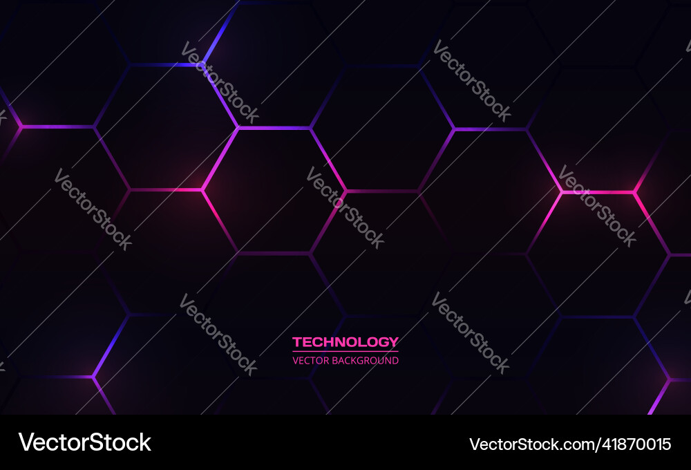 Dark hexagon abstract technology background Vector Image