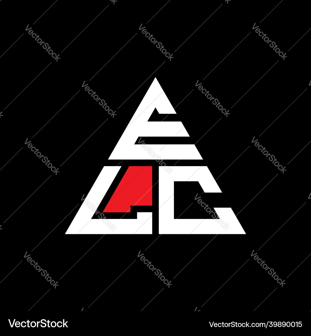 Elc triangle letter logo design Royalty Free Vector Image