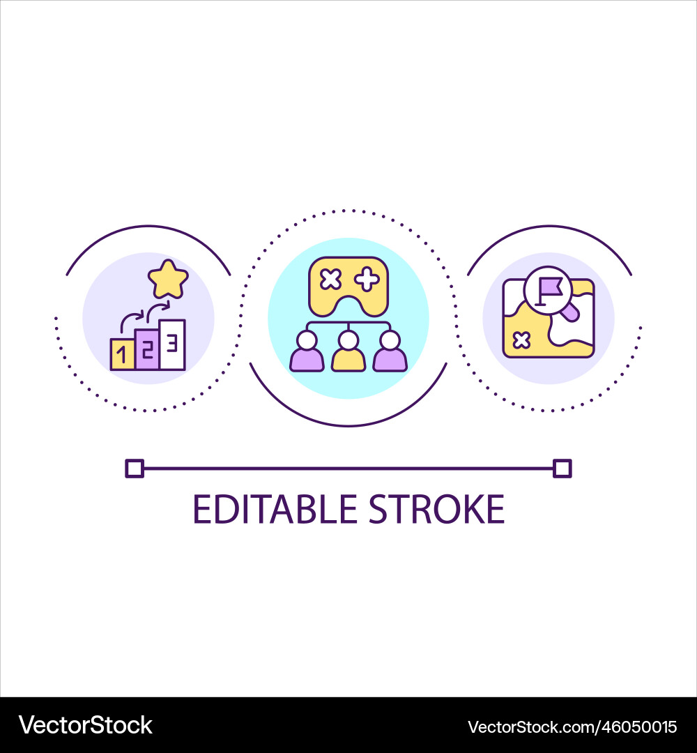 Gamification in education sector loop concept icon