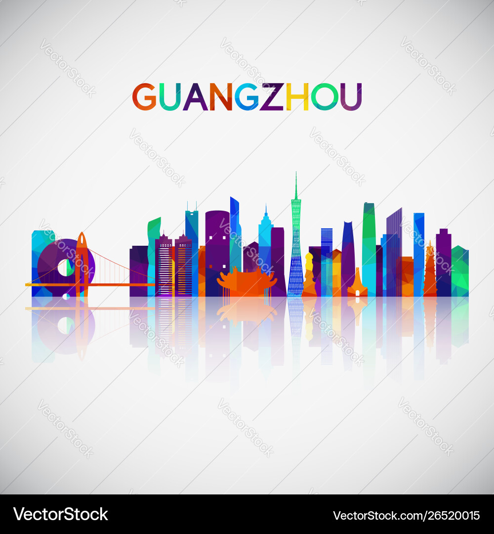 Guangzhou skyline silhouette Royalty Free Vector Image