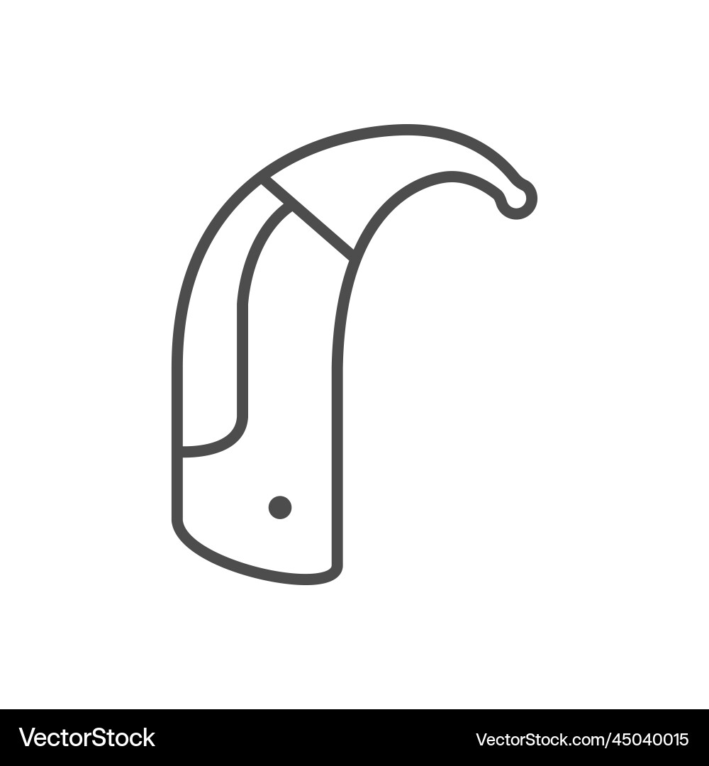 Hearing aid line outline icon Royalty Free Vector Image