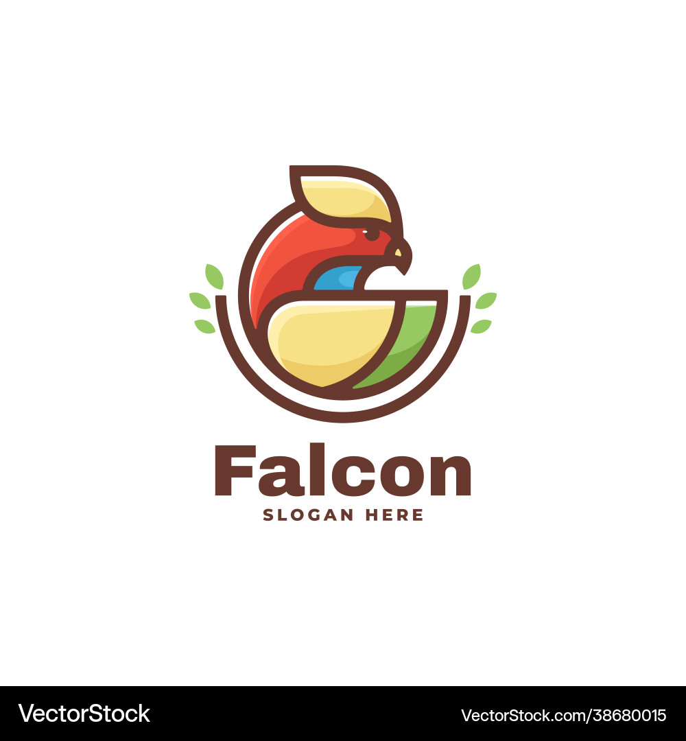 Logo falcon simple mascot style Royalty Free Vector Image
