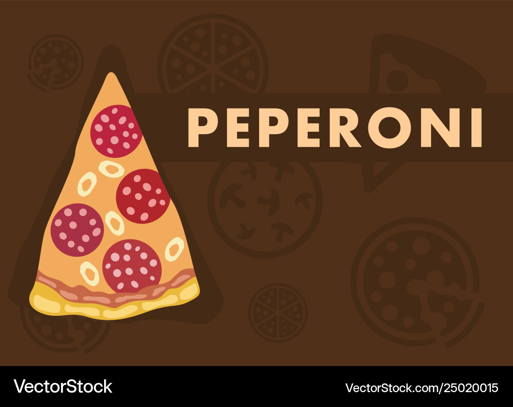 Pepperoni pizza web banner flat cartoon template Vector Image
