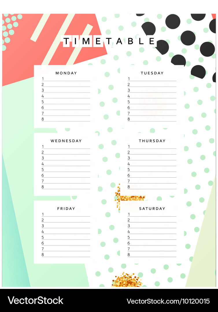 Planner calendar schedule the week abstract design