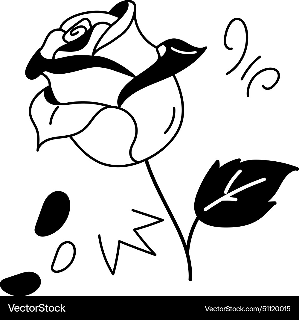 Rosebud Royalty Free Vector Image - VectorStock