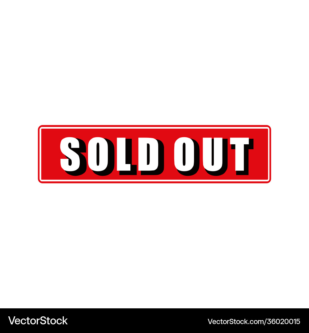 Sold out icon logo design concept Royalty Free Vector Image