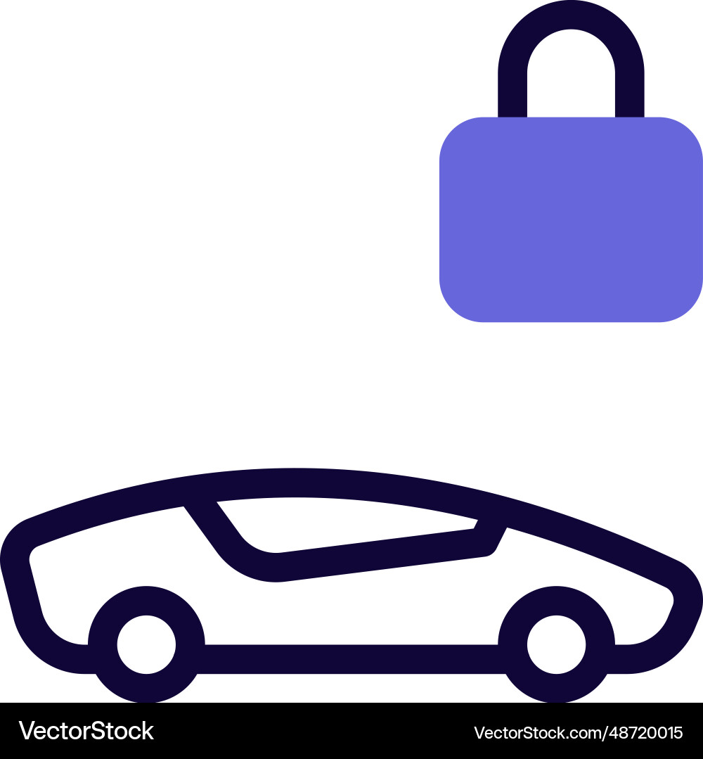 Tesla car with lock in feature isolated on white Vector Image