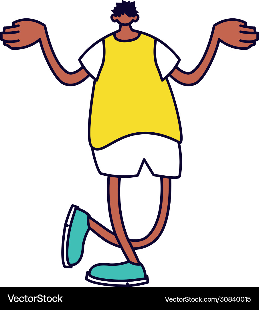 Young man standing line and fill style icon Vector Image