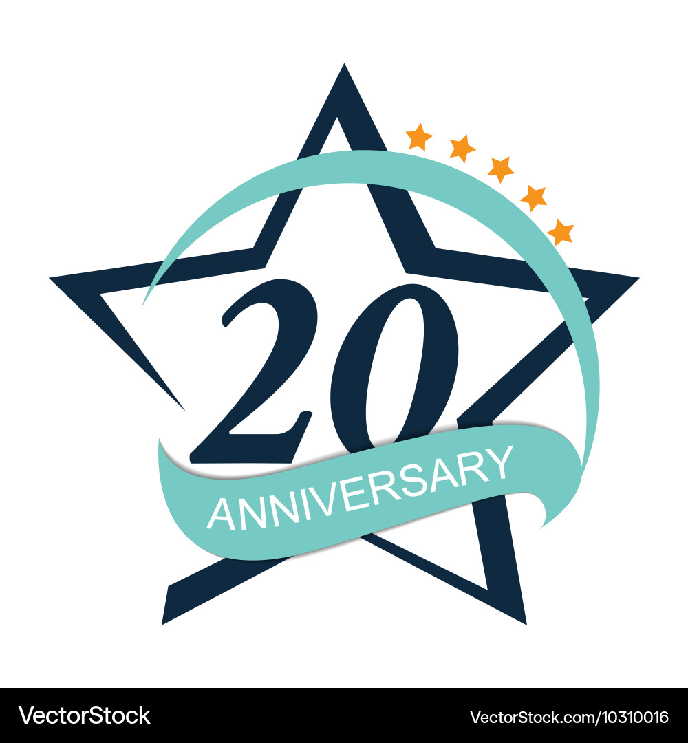 20th Anniversary Celebration Logo Royalty Free Vector Image