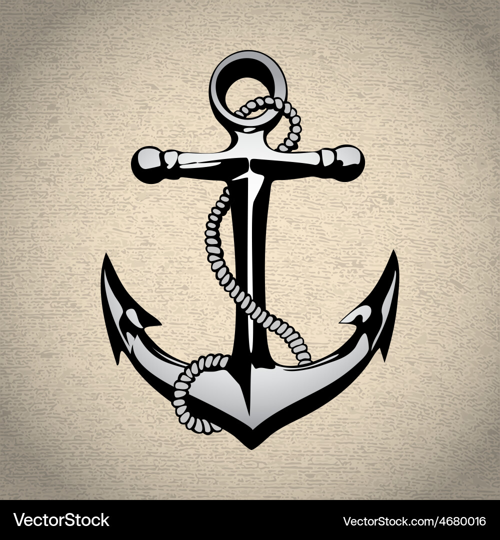Anchor icon solated nautical heavy iron symbol Vector Image