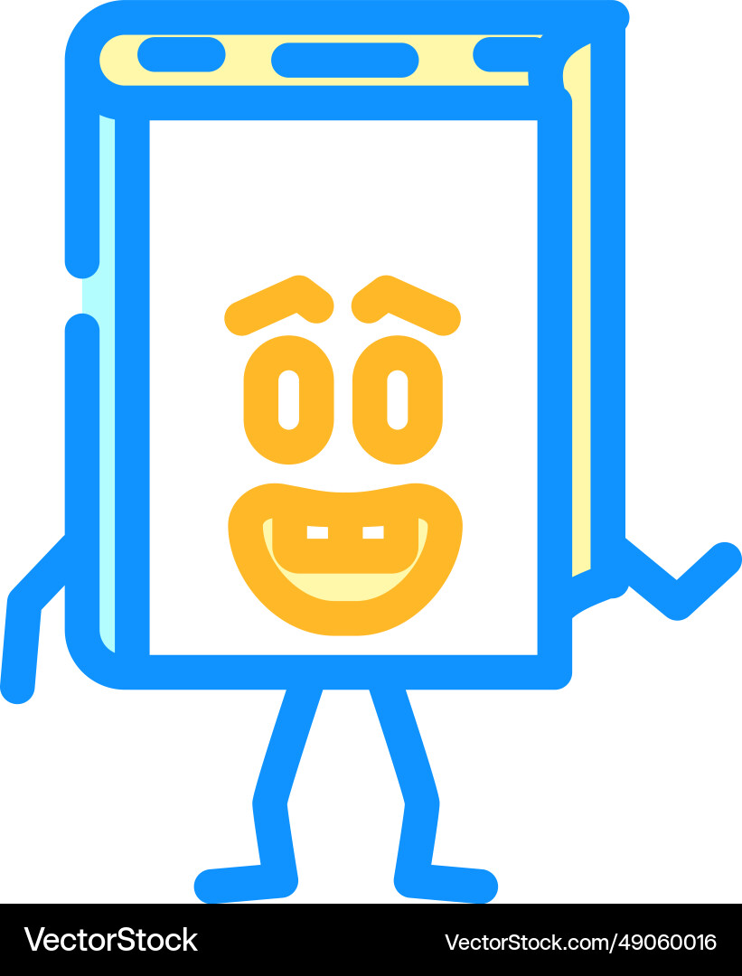 Cute book character color icon Royalty Free Vector Image