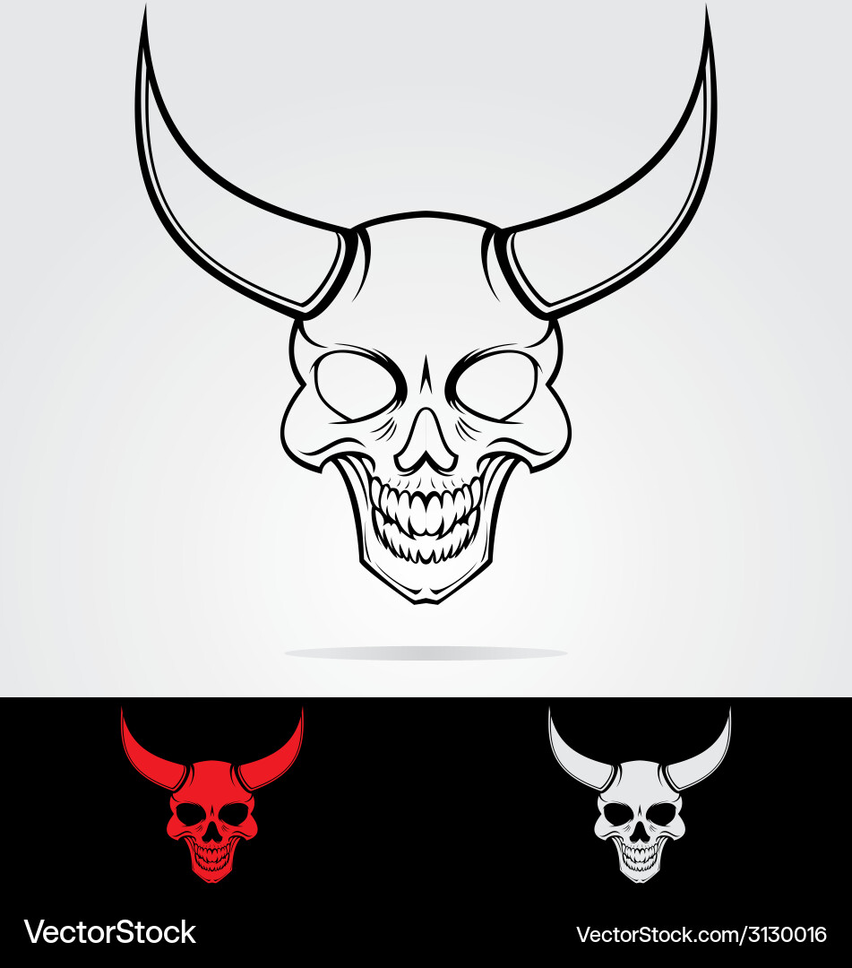 Devils head tribal Royalty Free Vector Image - VectorStock