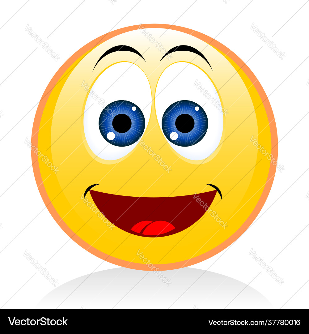 Emoji Emoticon - glücklich Lizenzfreies Vektorbild