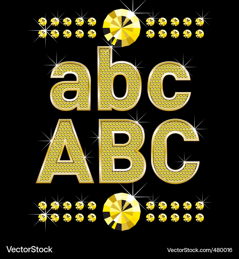 Gold letters set Royalty Free Vector Image - VectorStock