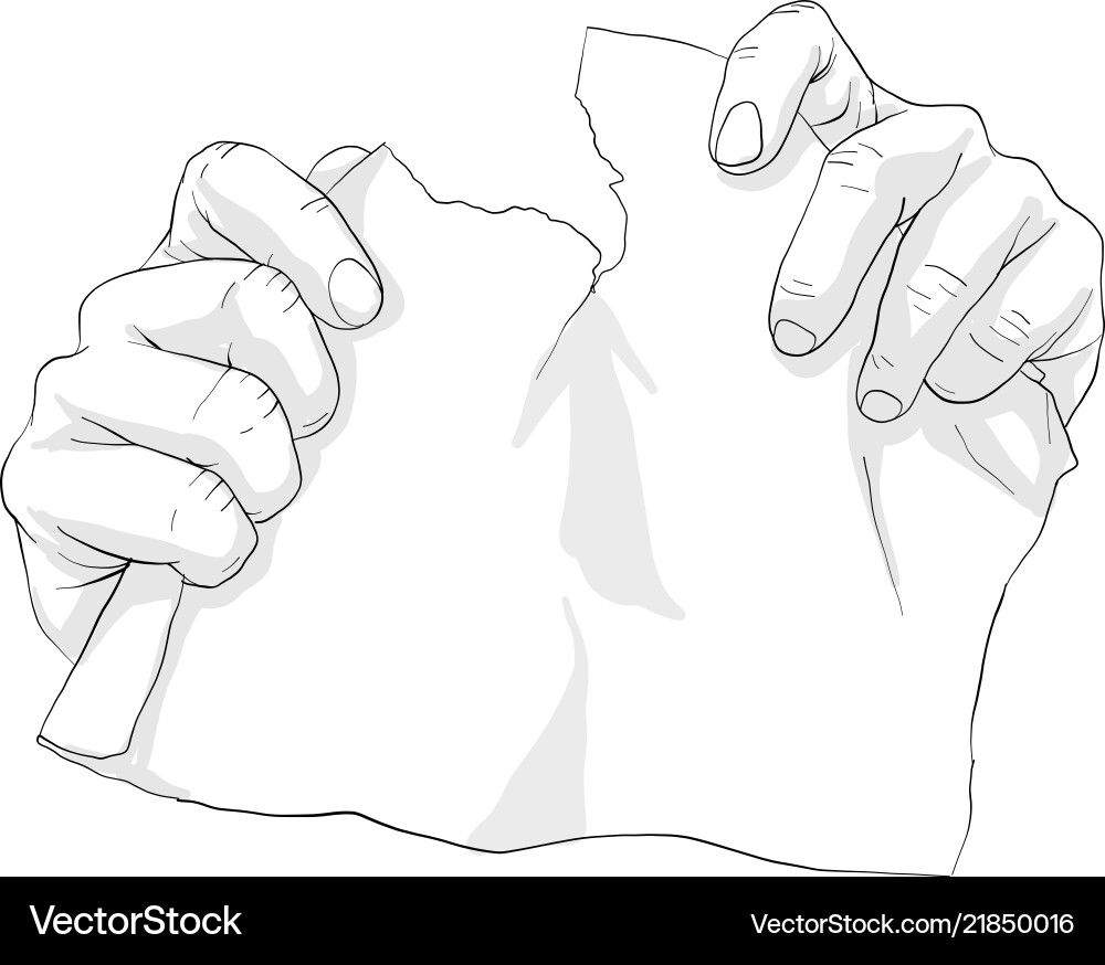 Hand tearing paper Royalty Free Vector Image - VectorStock