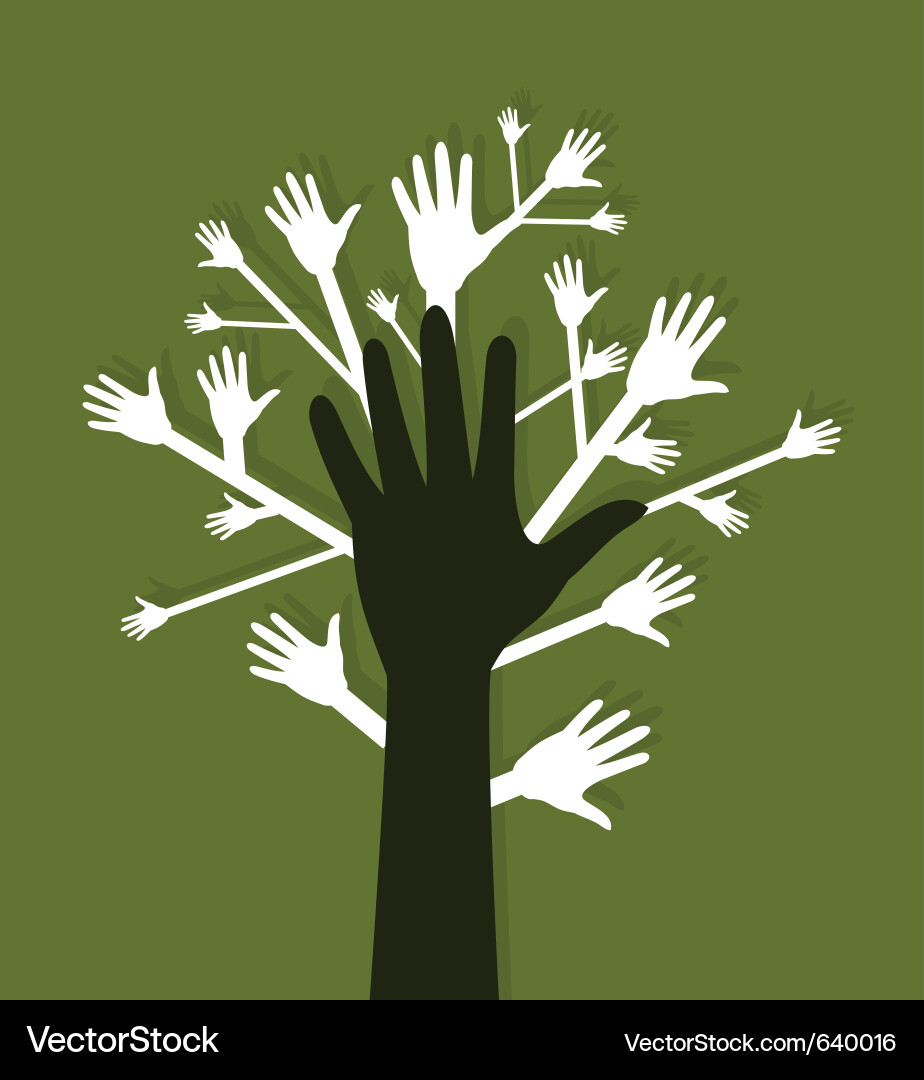Hand tree Royalty Free Vector Image - VectorStock