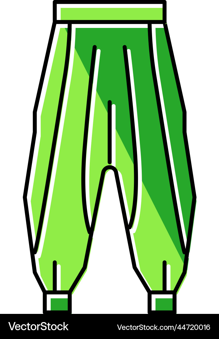 Harem pants clothes color icon Royalty Free Vector Image