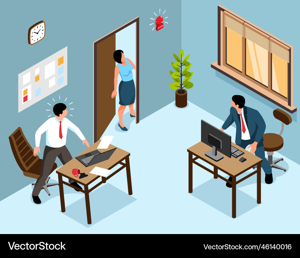 Isometric evacuation concept Royalty Free Vector Image