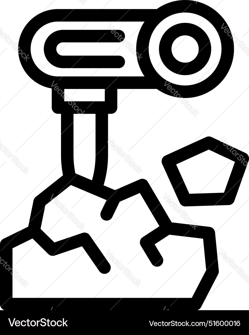 Jackhammer breaking ground during construction Vector Image