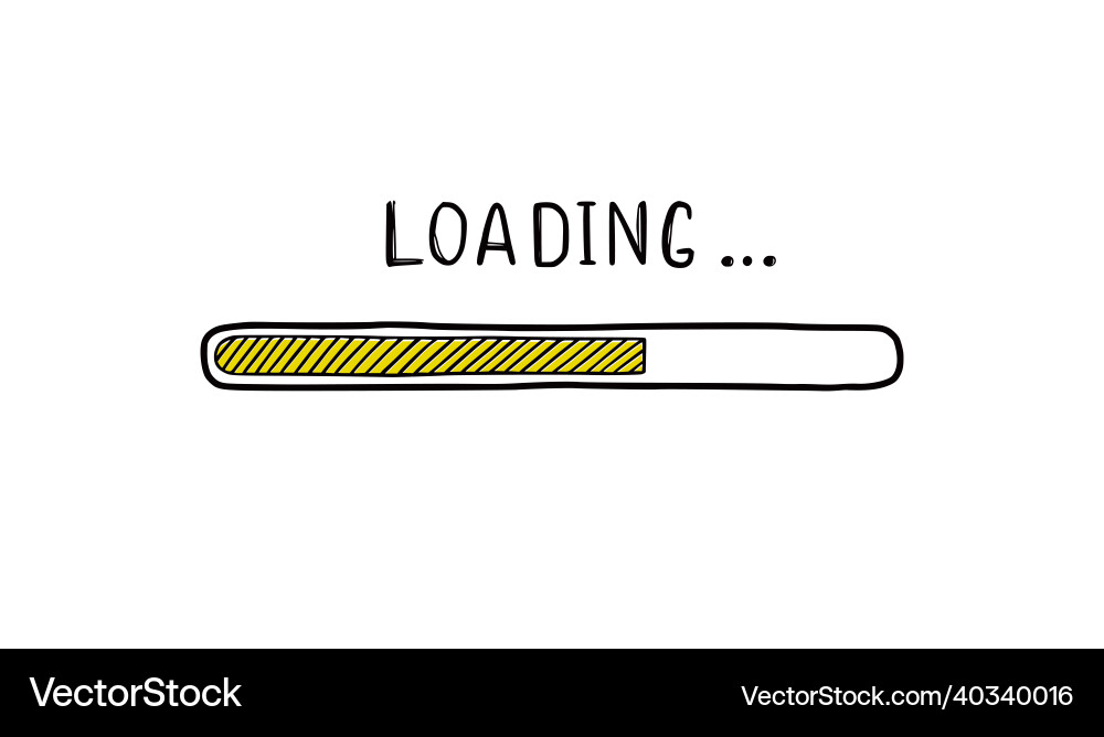 Loading bar doodle element hand drawn Royalty Free Vector