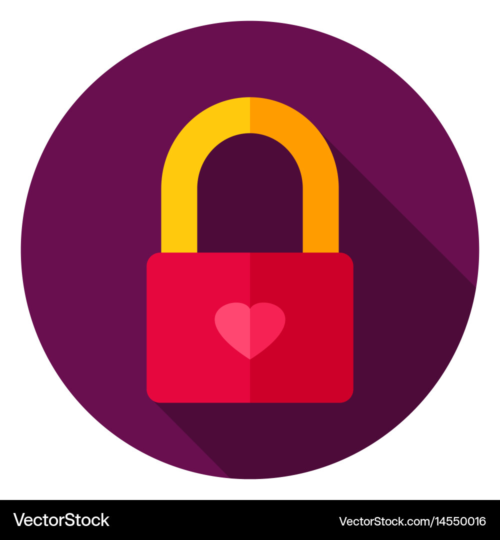 Love lock circle icon Royalty Free Vector Image