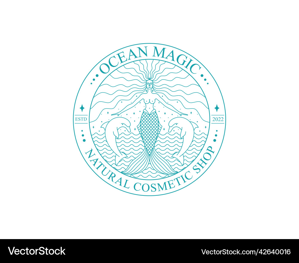 Mermaid logo brand template Royalty Free Vector Image
