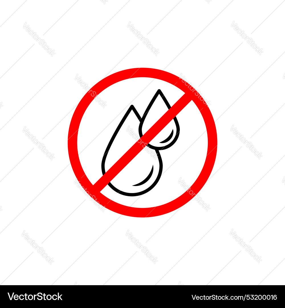 No leakage sign icon set caution against water Vector Image