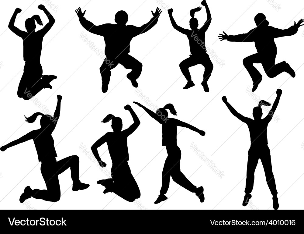 People jumping Royalty Free Vector Image - VectorStock