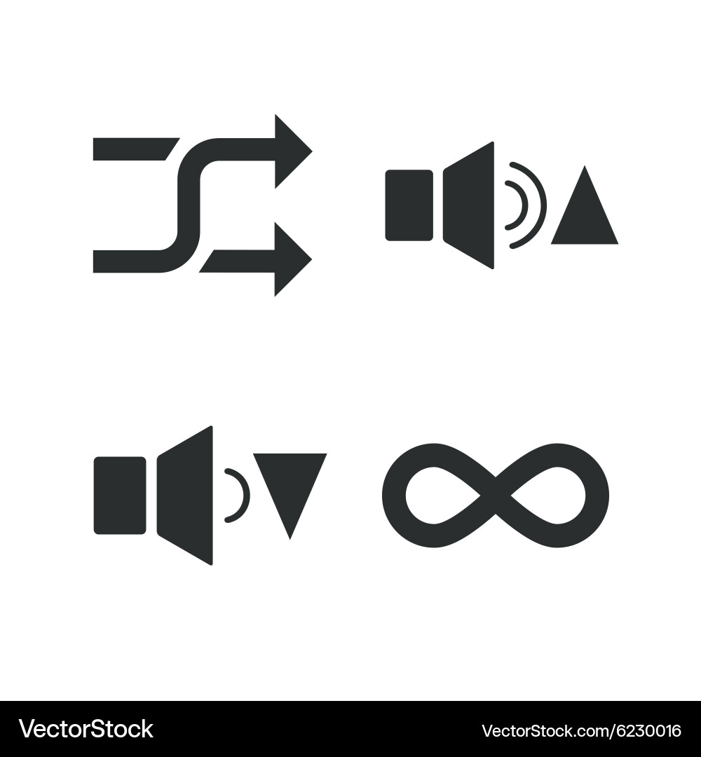 Player control icons sound louder and quieter Vector Image