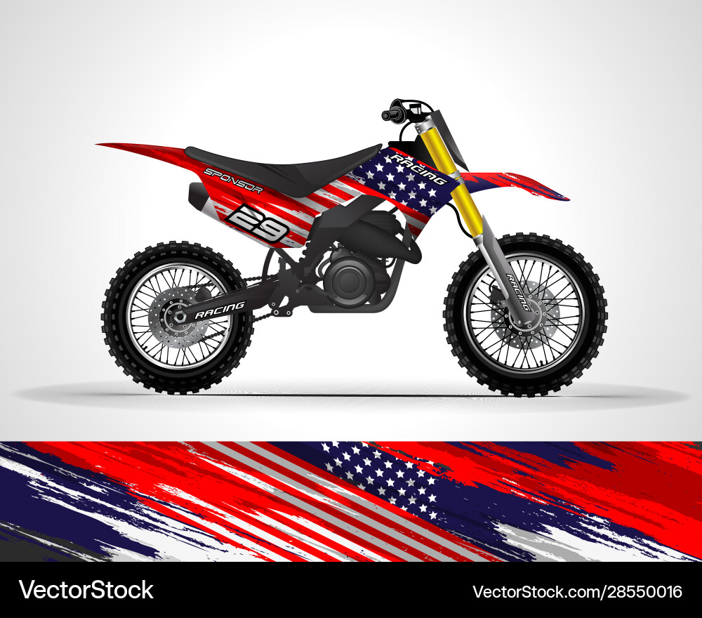 Racing Motorcycle Wrap Decal Royalty Free Vector Image