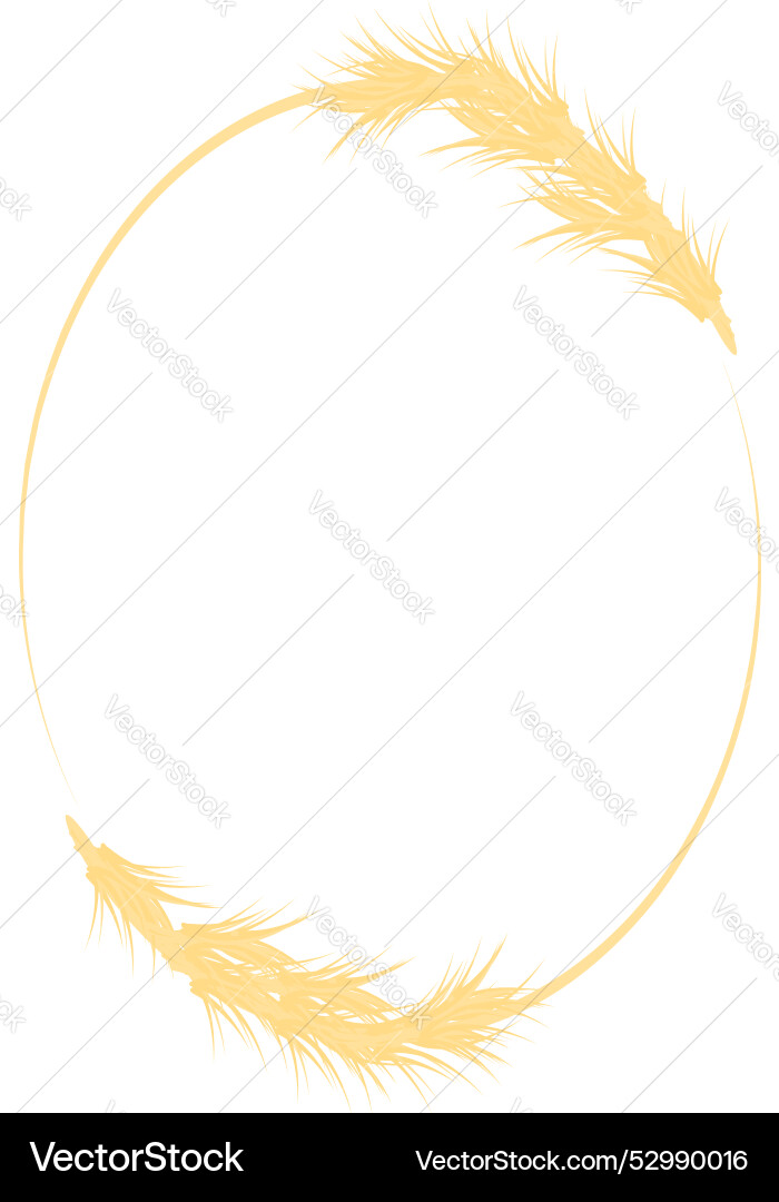 Round wheat frame representing organic food Vector Image