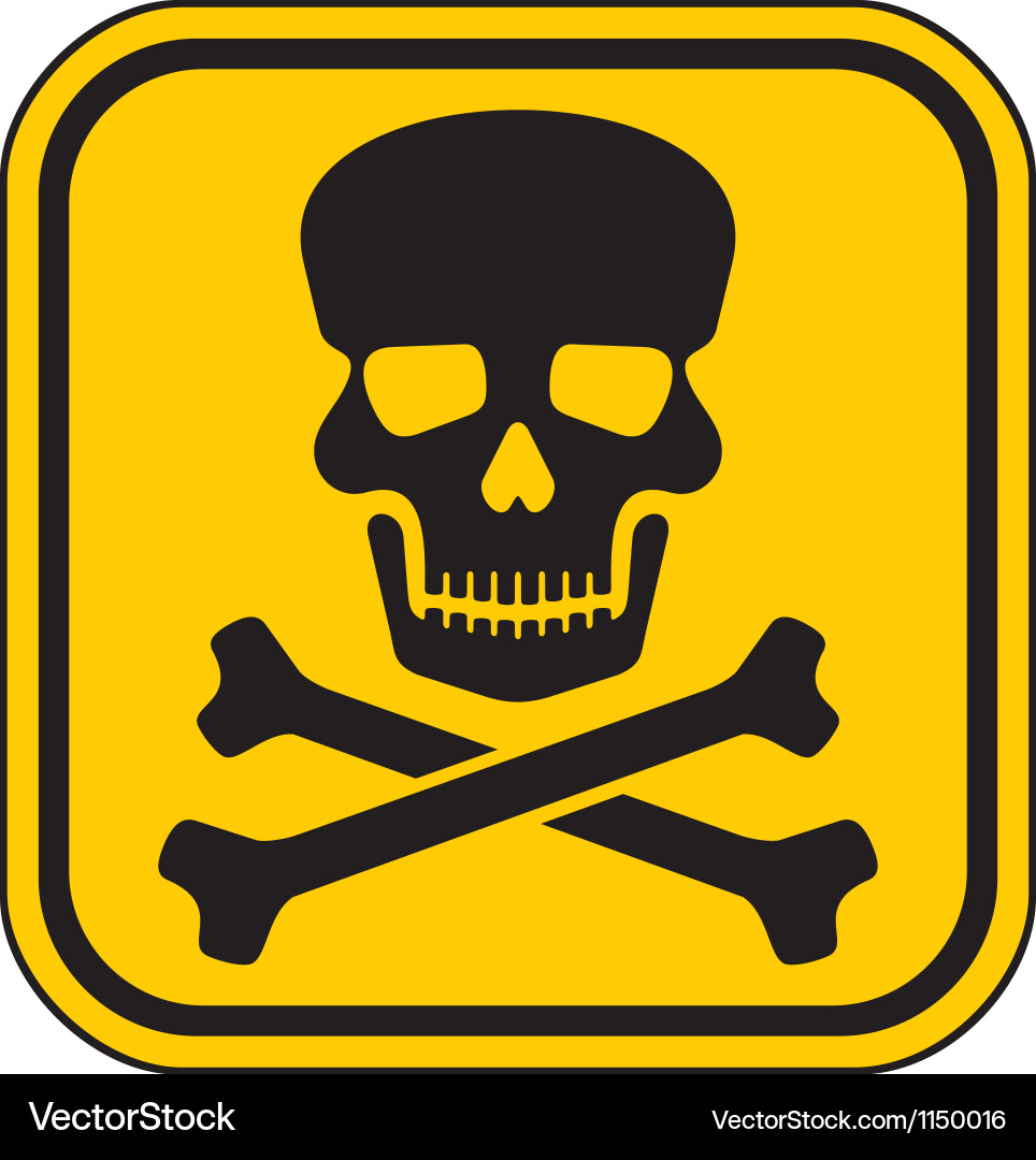 Skull danger sign-warning sign Royalty Free Vector Image