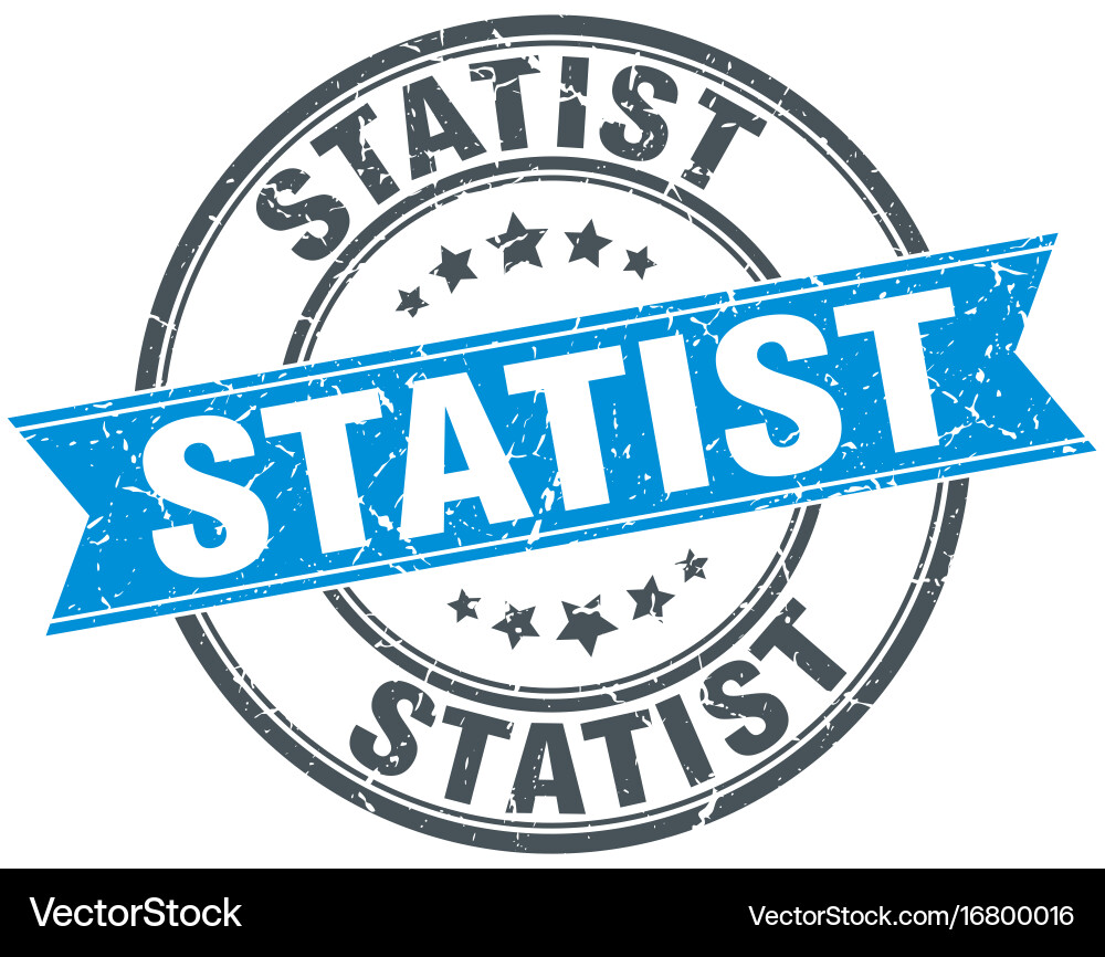 Statist round grunge ribbon stamp Royalty Free Vector Image