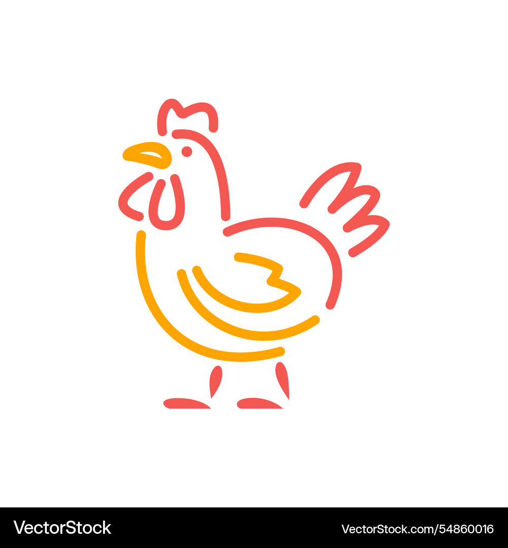 Stylized chicken logo Royalty Free Vector Image