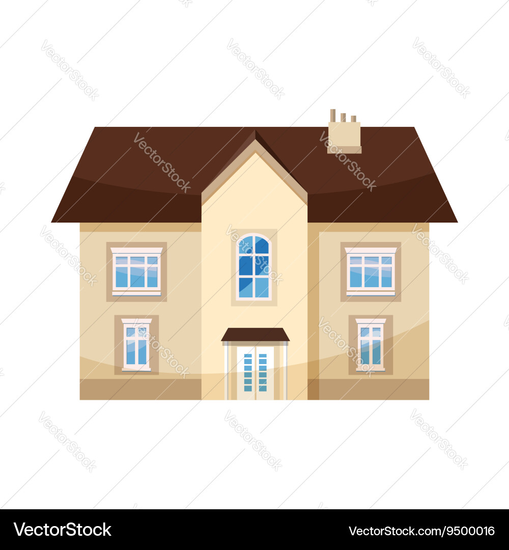 Two storey house icon cartoon style Royalty Free Vector