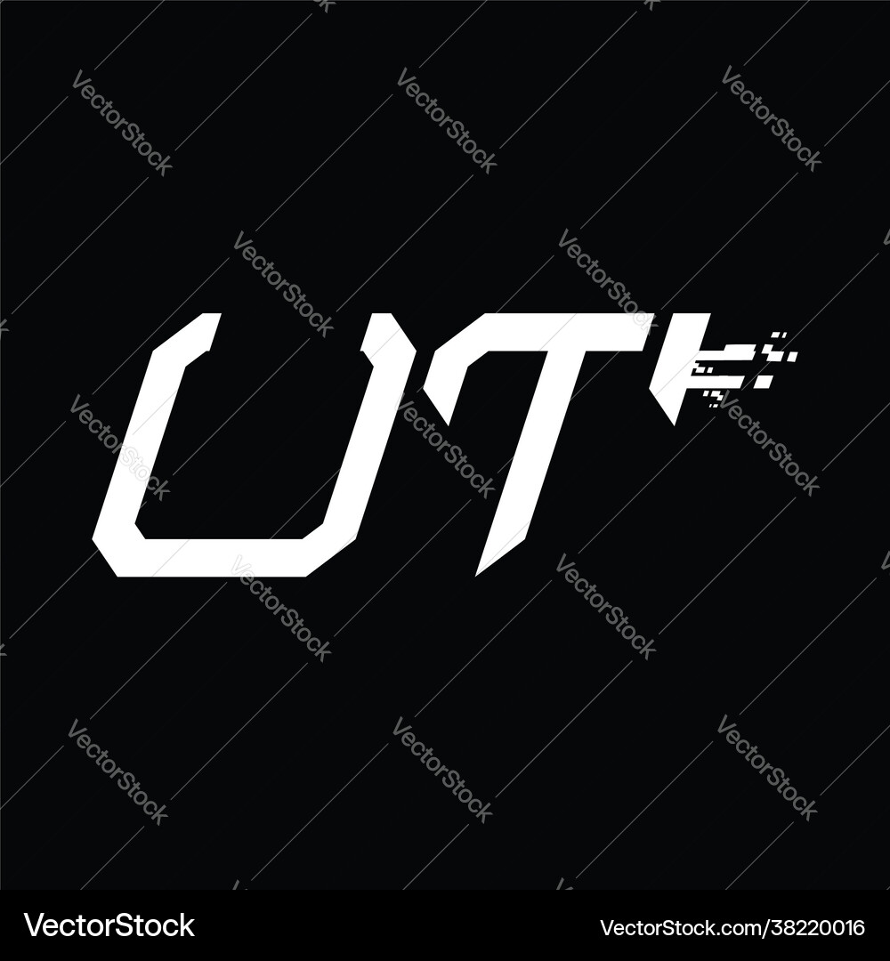 Ut logo monogram abstract speed technology design Vector Image