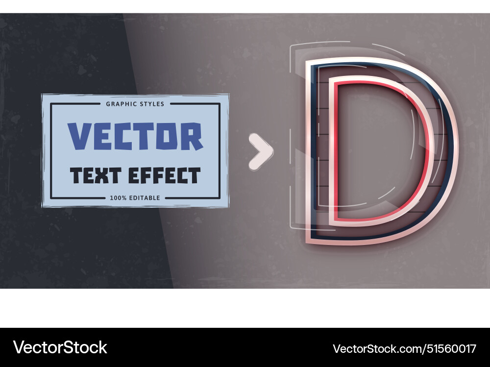 3D Editable Text Effect Font Royalty Free Vector Image