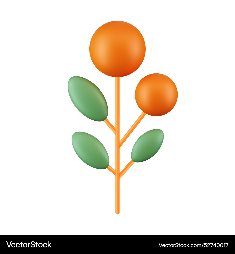 3d render autumn plant Royalty Free Vector Image