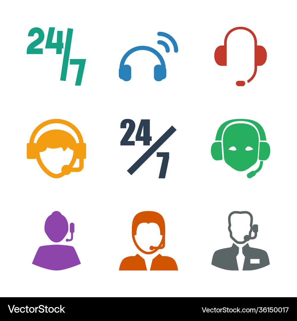 9 operator icons Royalty Free Vector Image - VectorStock